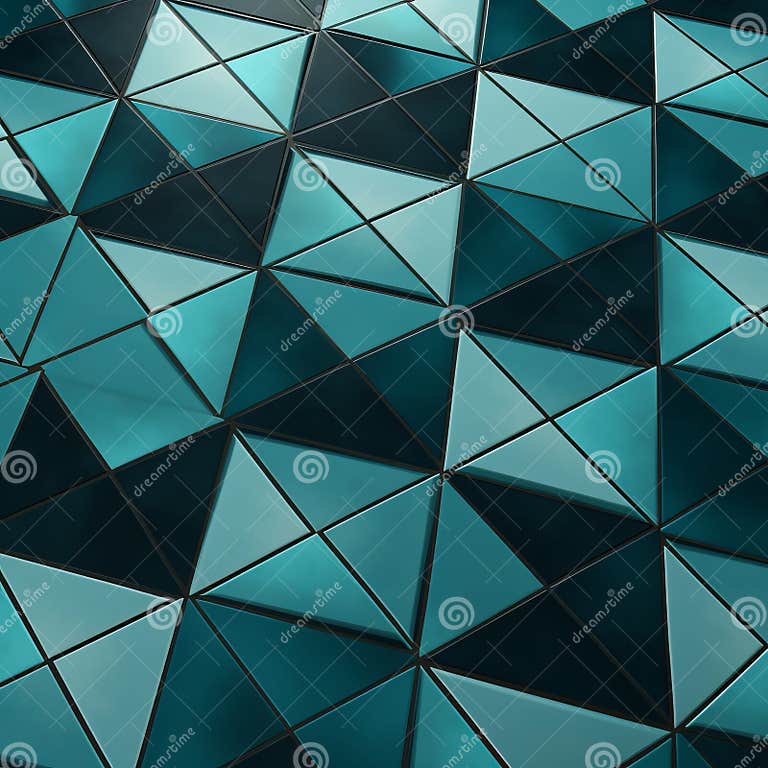 Dynamic Structures a Polished Blue Tiled Pattern with Metallic Surfaces Stock Illustration ...