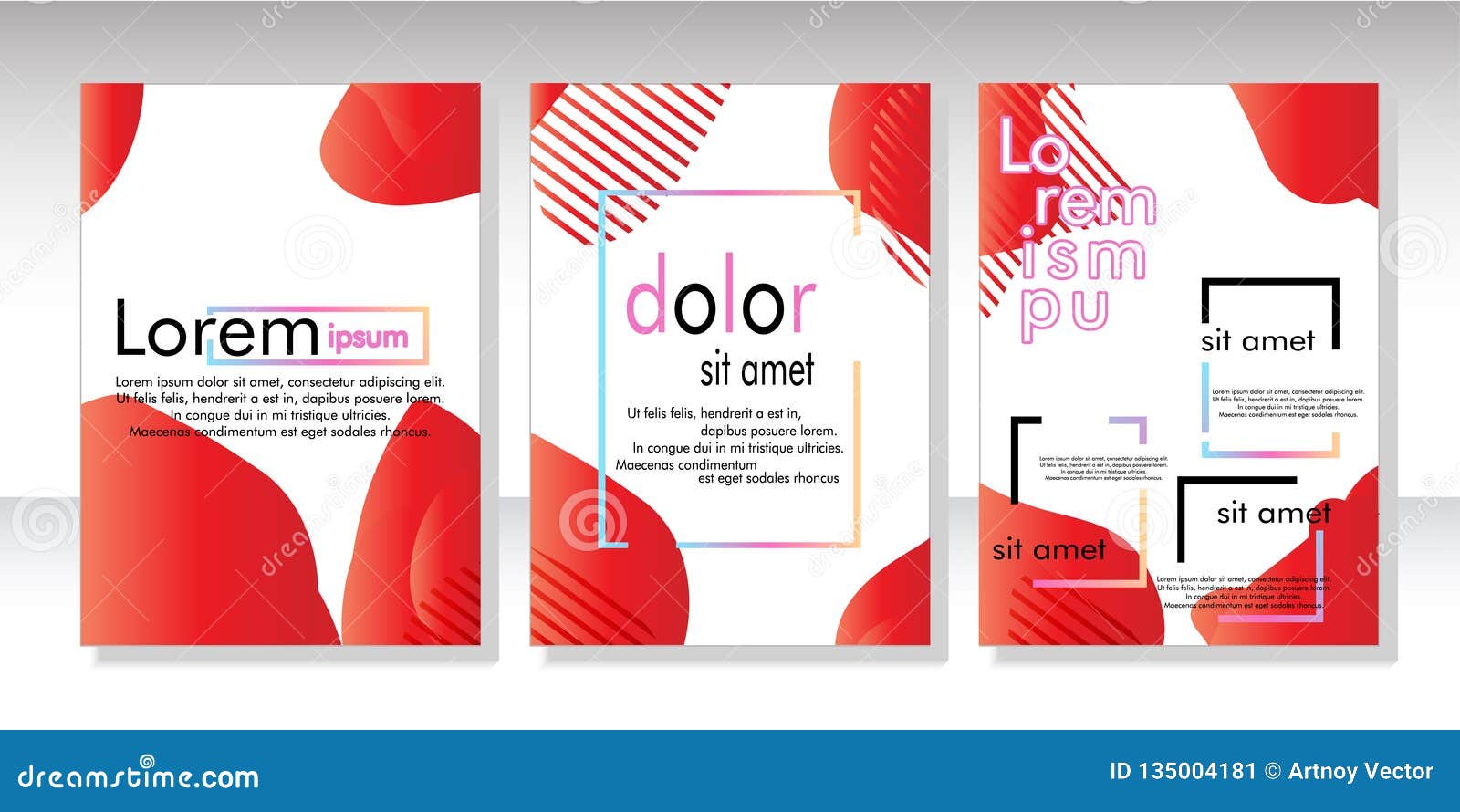 Dynamic Style Banner Design Set with Fluid Gradient Elements Stock ...