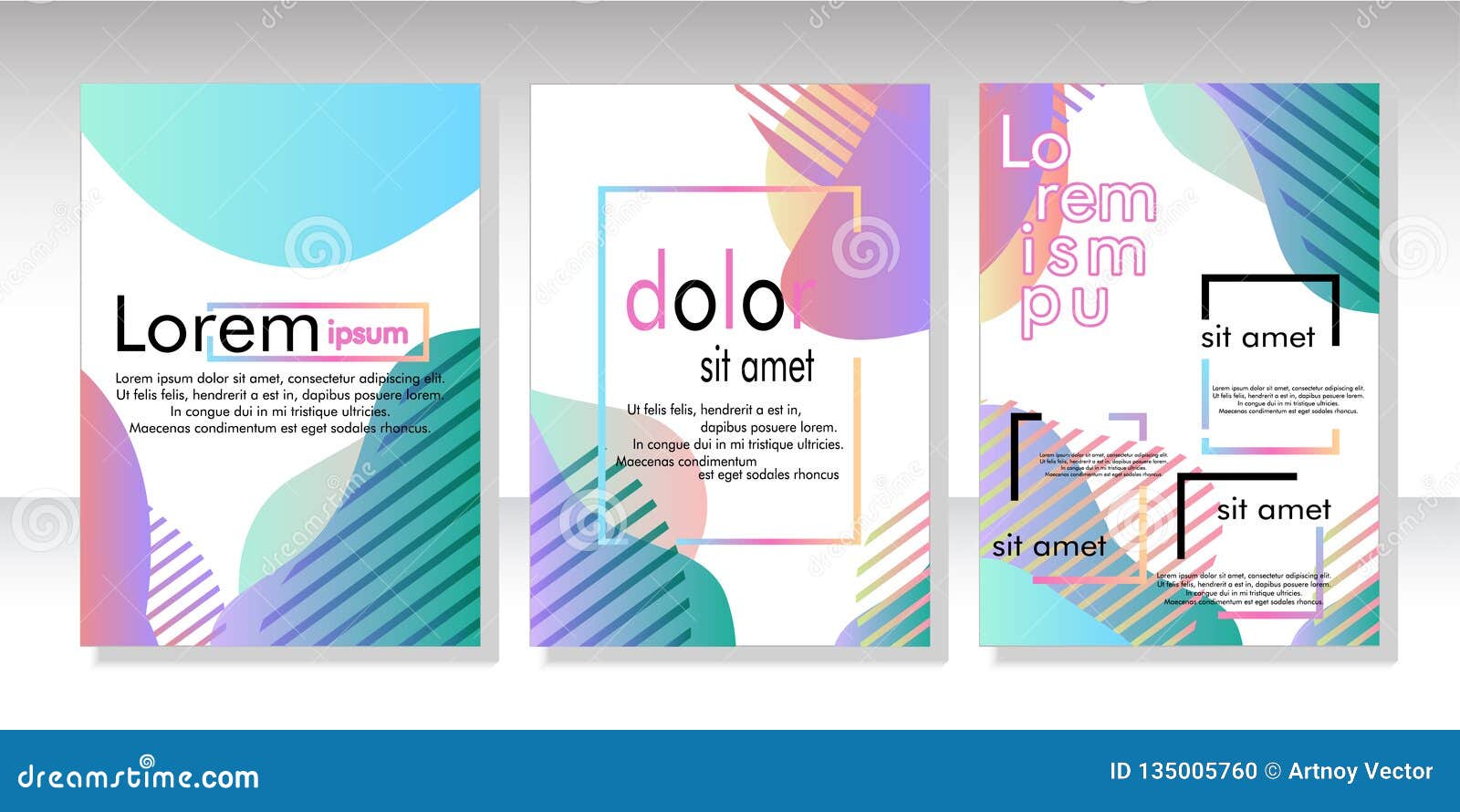 Dynamic Style Banner Design Set with Fluid Gradient Elements Stock ...