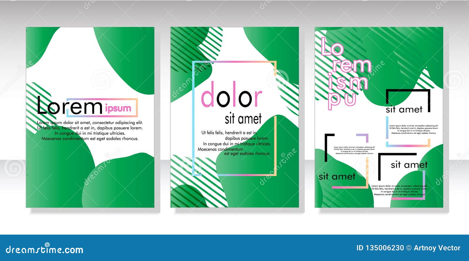 Dynamic Style Banner Design Set with Fluid Gradient Elements Stock ...