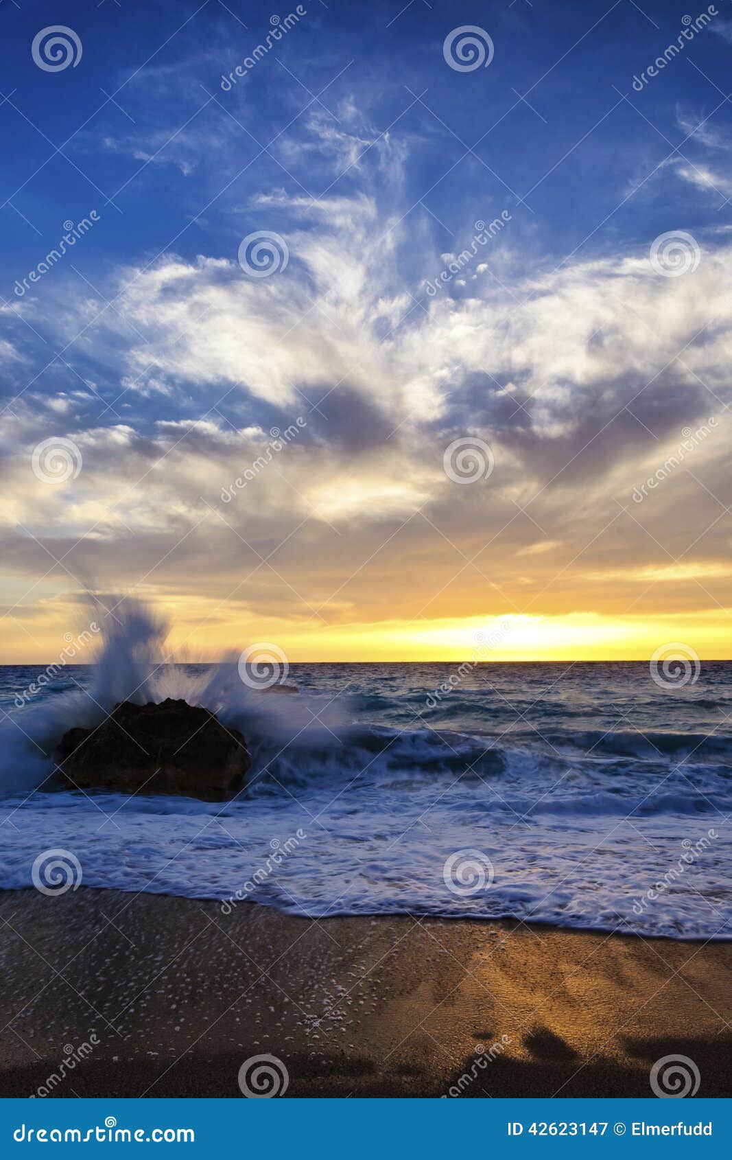 Dynamic sunset stock image. Image of beach, greece, spectacular - 42623147