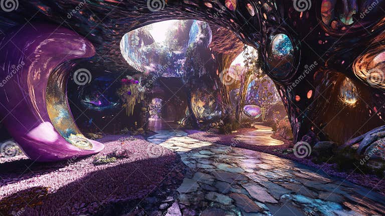 Dynamic Surreal Installation Featuring Stunning Visual Effects Stock ...