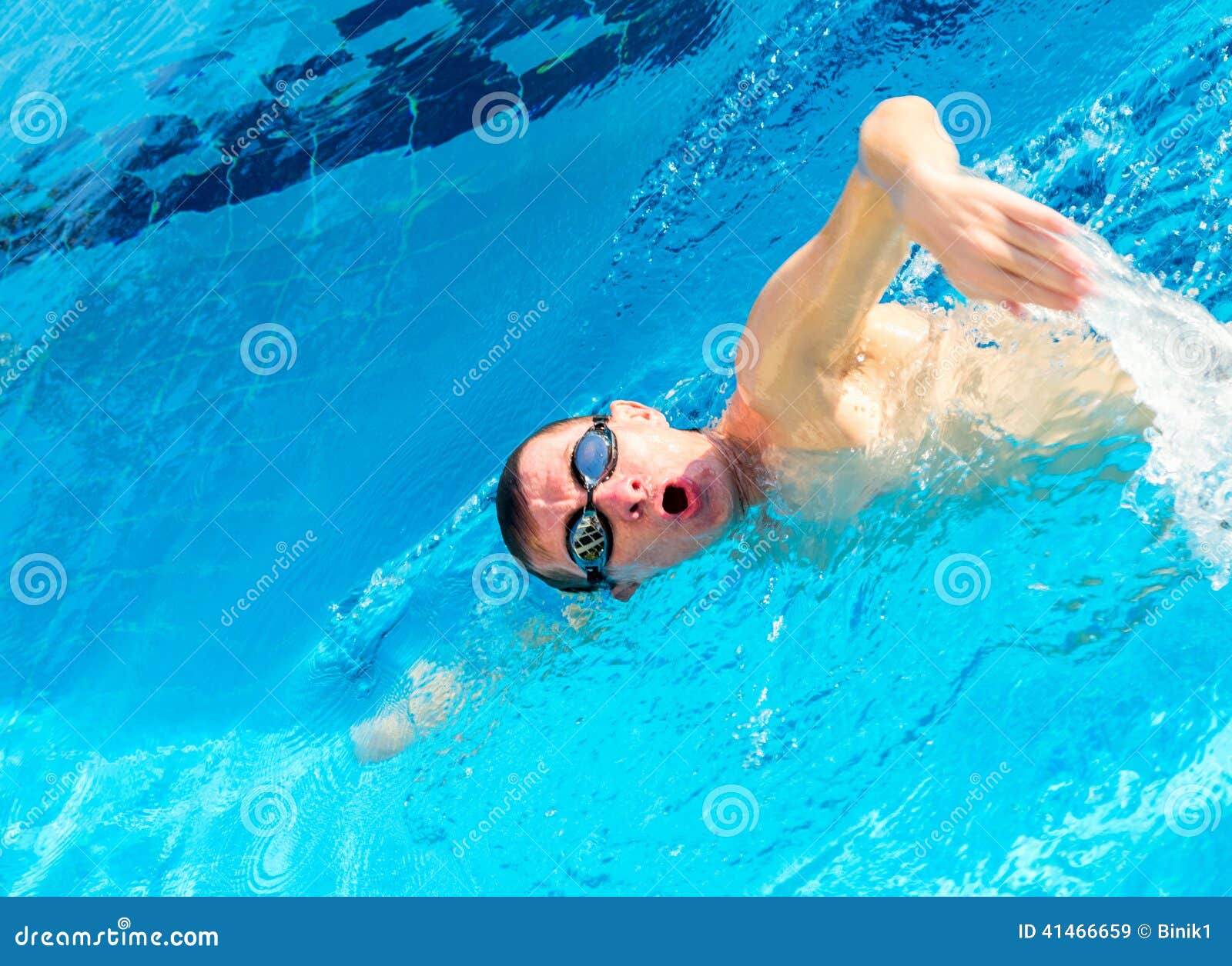 Dynamic Swimmer, In Swimming Pool Royalty-Free Stock Photography ...