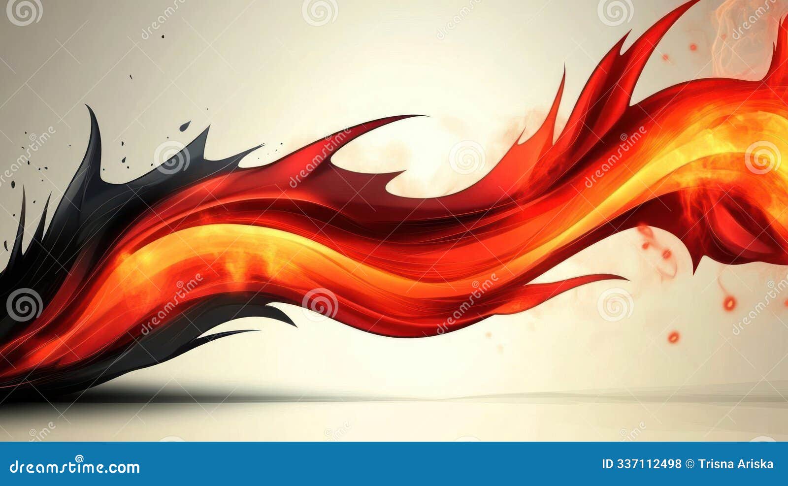 A Dynamic Swirl of Fiery Colors Creating an Abstract Flame-like Design ...