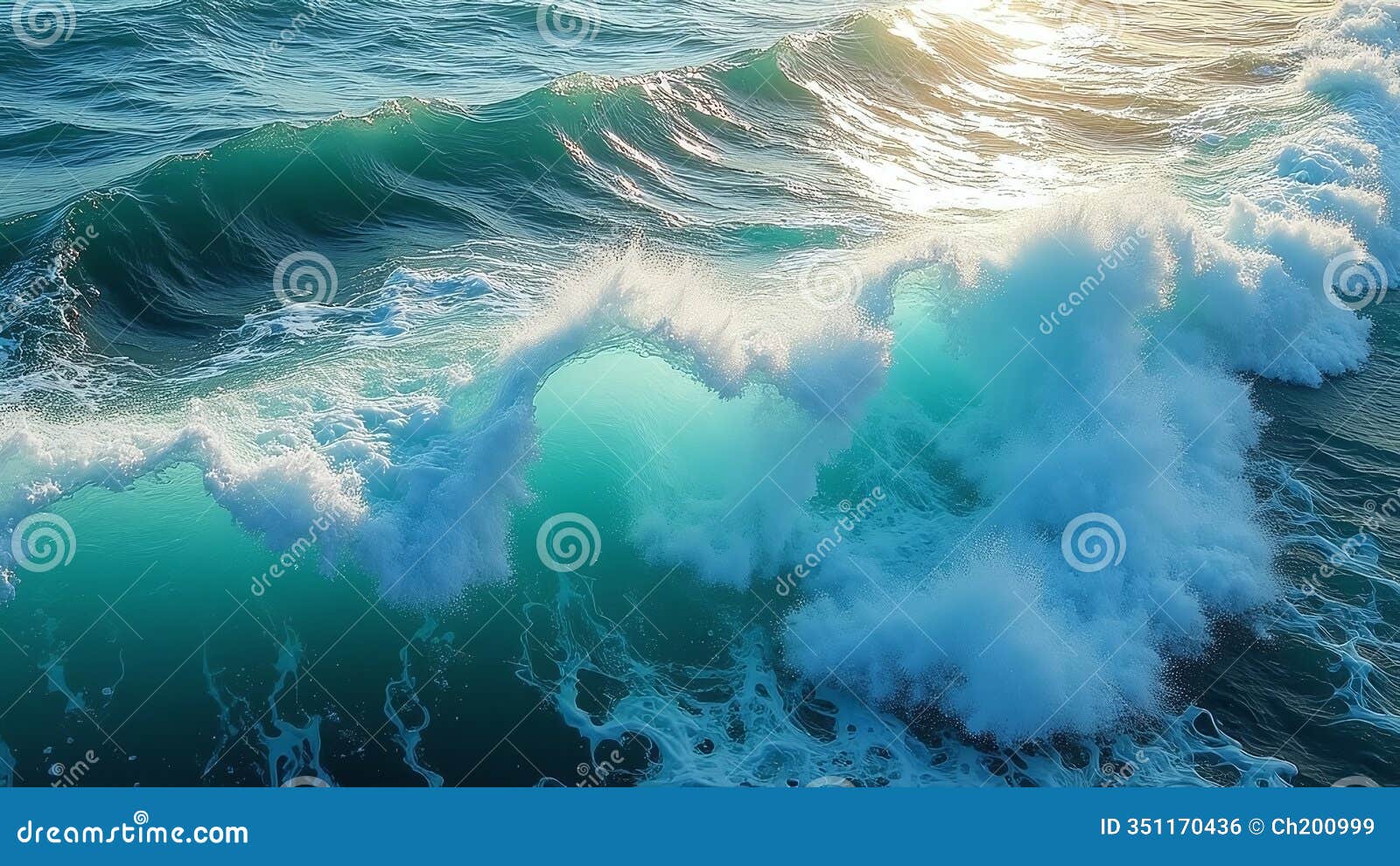 Dynamic Swirling Ocean Surface, Powerful and Blue Stock Illustration ...