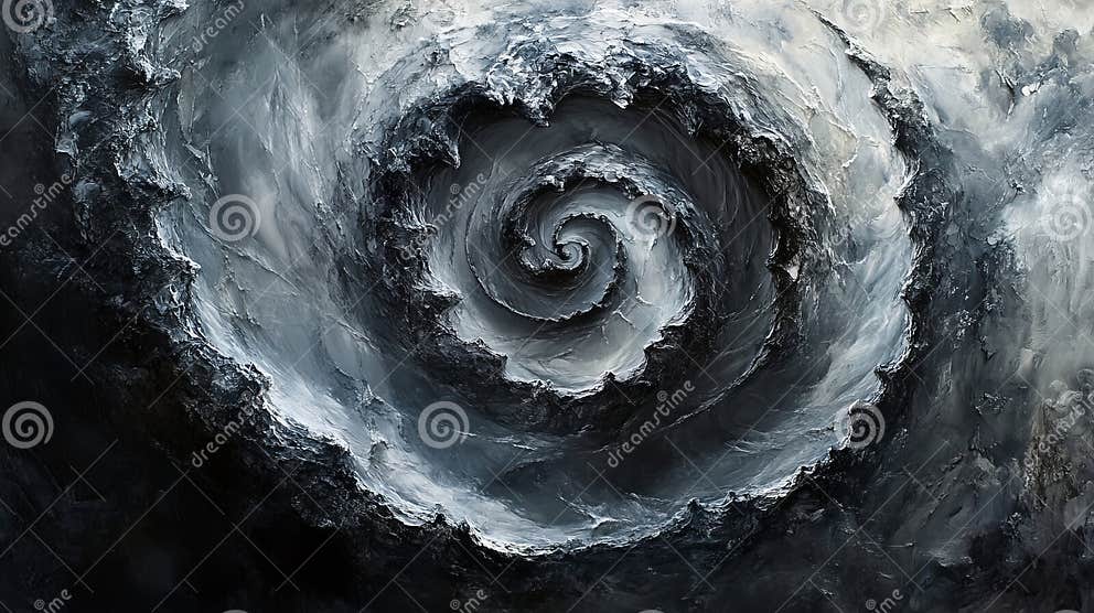 Dynamic Swirling Texture in Grayscale Tones Stock Illustration ...