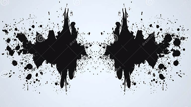 Dynamic Symmetry in High Contrast Inkblot Patterns, Forming a Bold ...