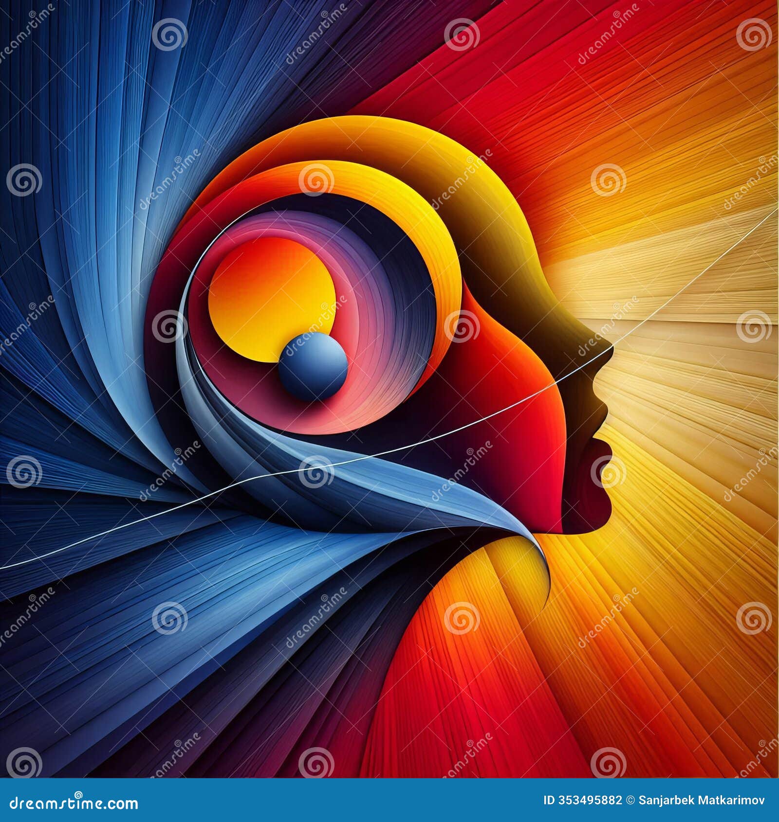 Dynamic Tensions Contrasting Colors and Shapes that Create Visua Stock ...