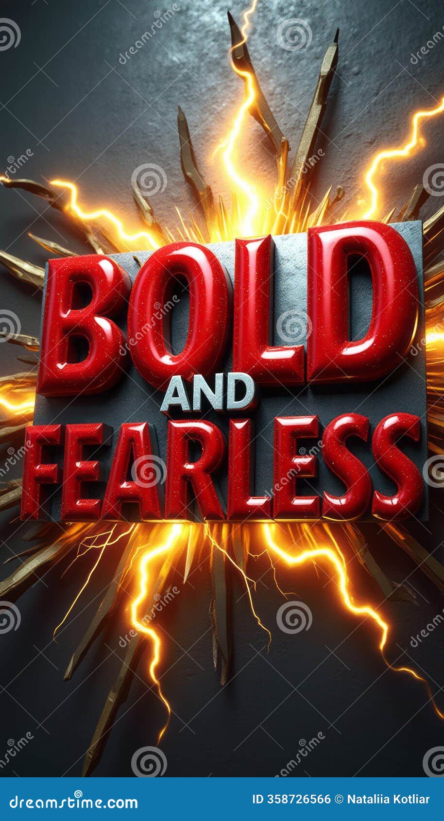 Dynamic Text Design Showcasing BOLD and FEARLESS with Explosive Effects ...
