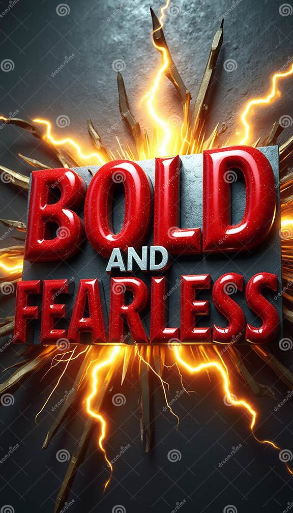 Dynamic Text Design Showcasing BOLD and FEARLESS with Explosive Effects ...