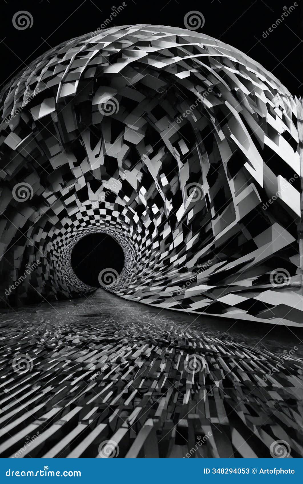 Dynamic Three-dimensional Optical Illusion Creating Depth Stock Image ...
