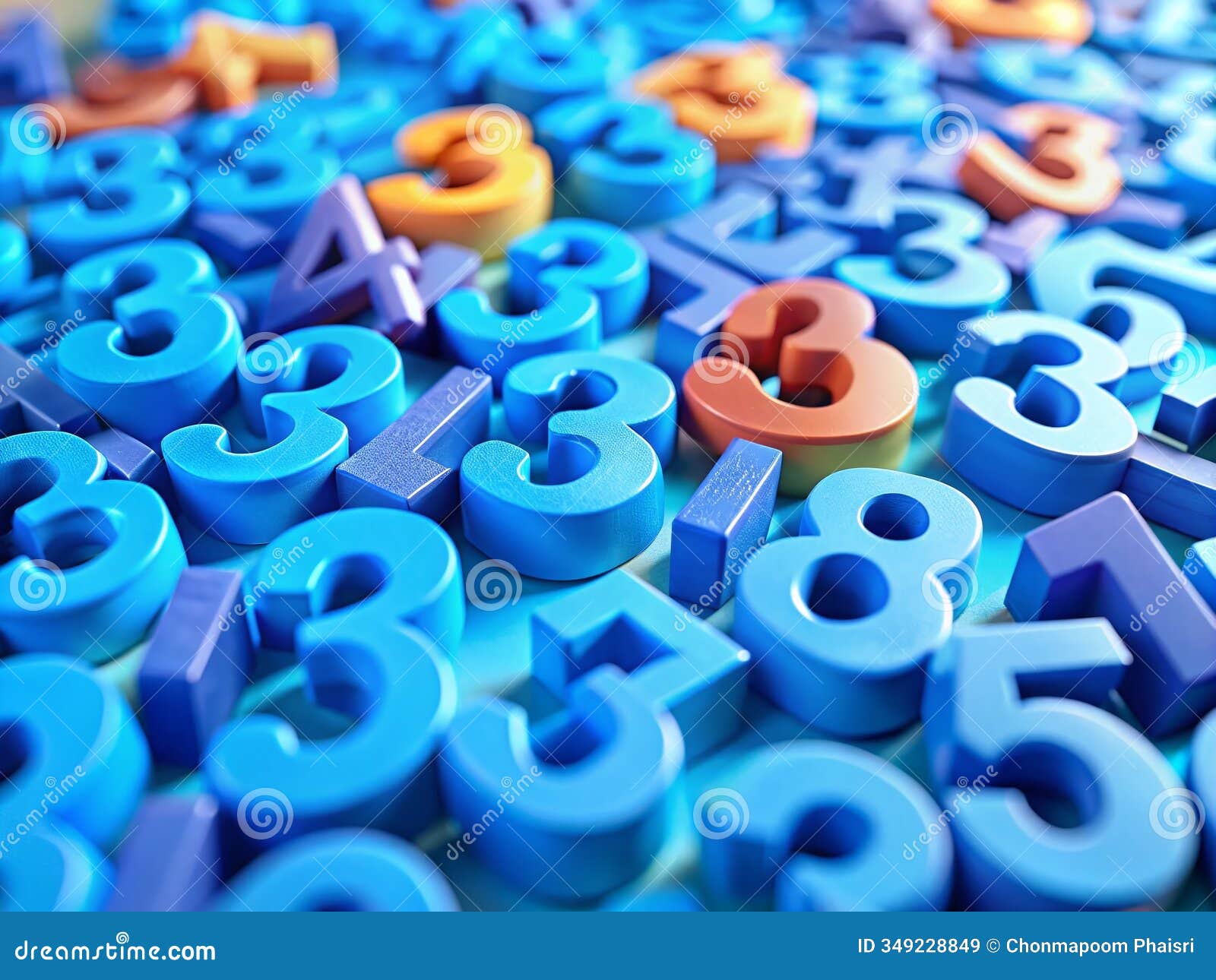 Dynamic TiltShift Photography Educational and Decorative 3D Blue ...