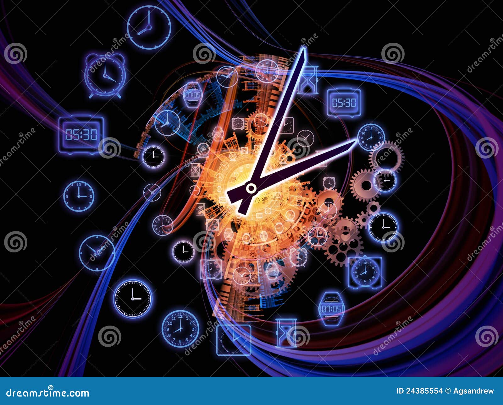Dynamic of time stock illustration. Illustration of orange - 24385554