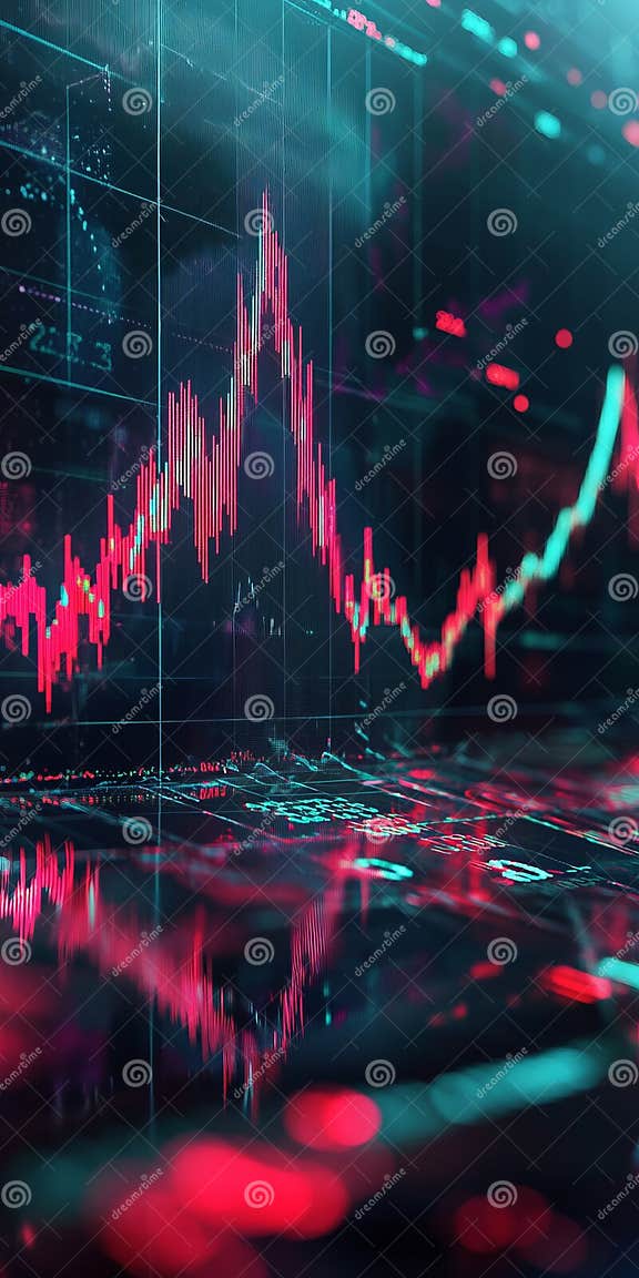 Dynamic Trading Market Visuals with Upward and Downward Graph Analysis Stock Illustration ...
