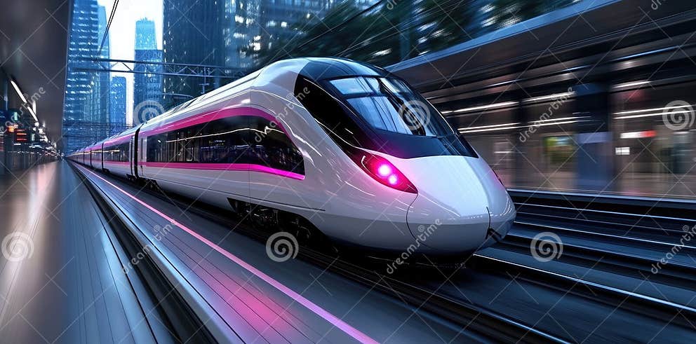 Dynamic Train Image: High-speed Motion, Modern Design, Sleek Structure ...