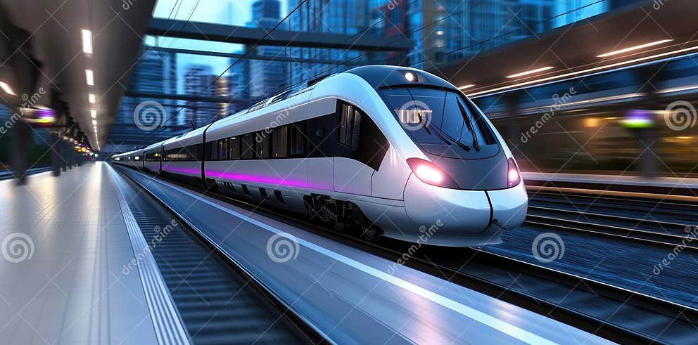 Dynamic Train Image: High-speed Motion, Modern Design, Sleek Structure ...