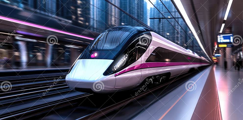 Dynamic Train Image: High-speed Motion, Modern Design, Sleek Structure ...