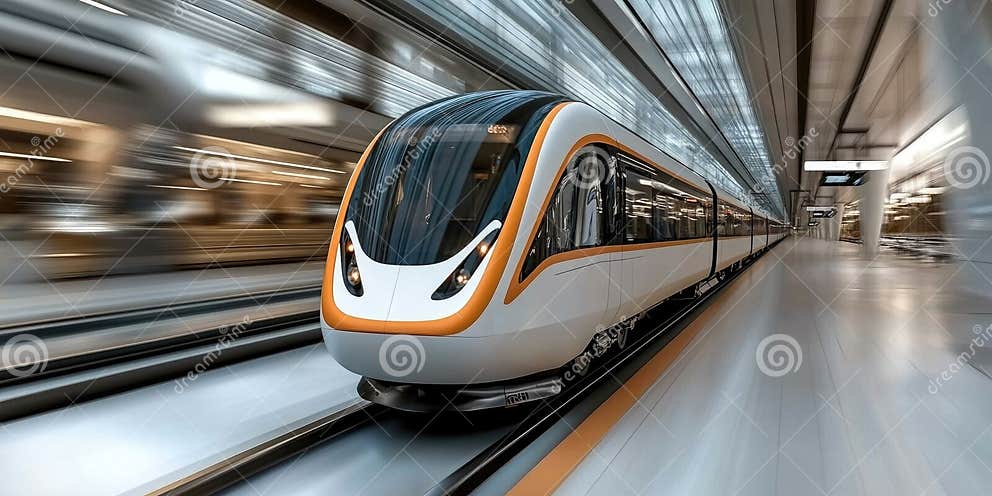 Dynamic Train Image: High-speed Motion, Modern Design, Sleek Structure, Advanced Engineering ...