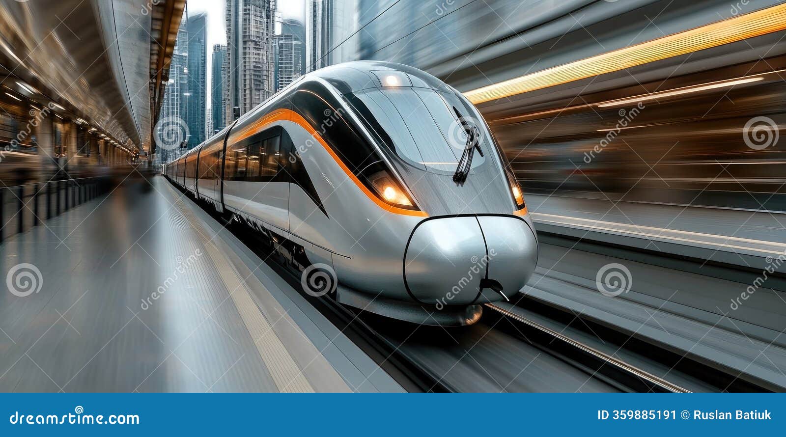 Dynamic Train Image: High-speed Motion, Modern Design, Sleek Structure ...