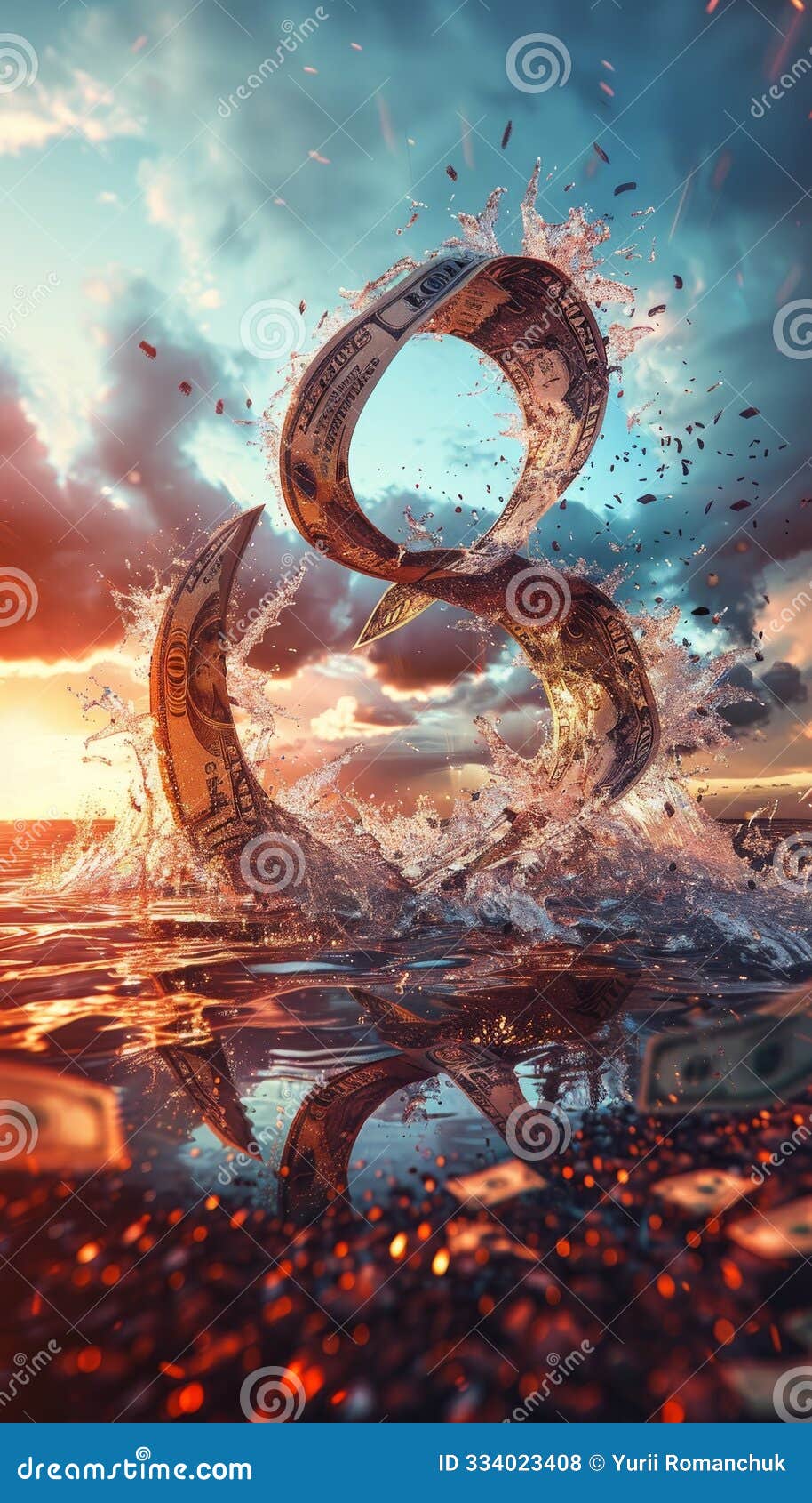 Dynamic Transformation of Infinity Symbol into Cash Wave Representing ...