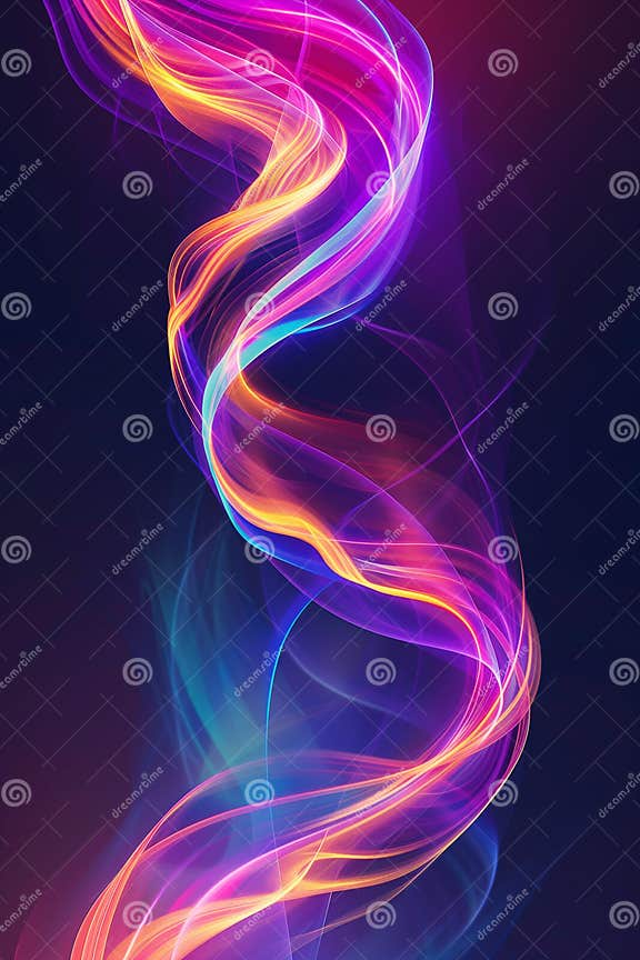 Dynamic Translucent Gradient Stream Motion with Neon Light Trails and ...