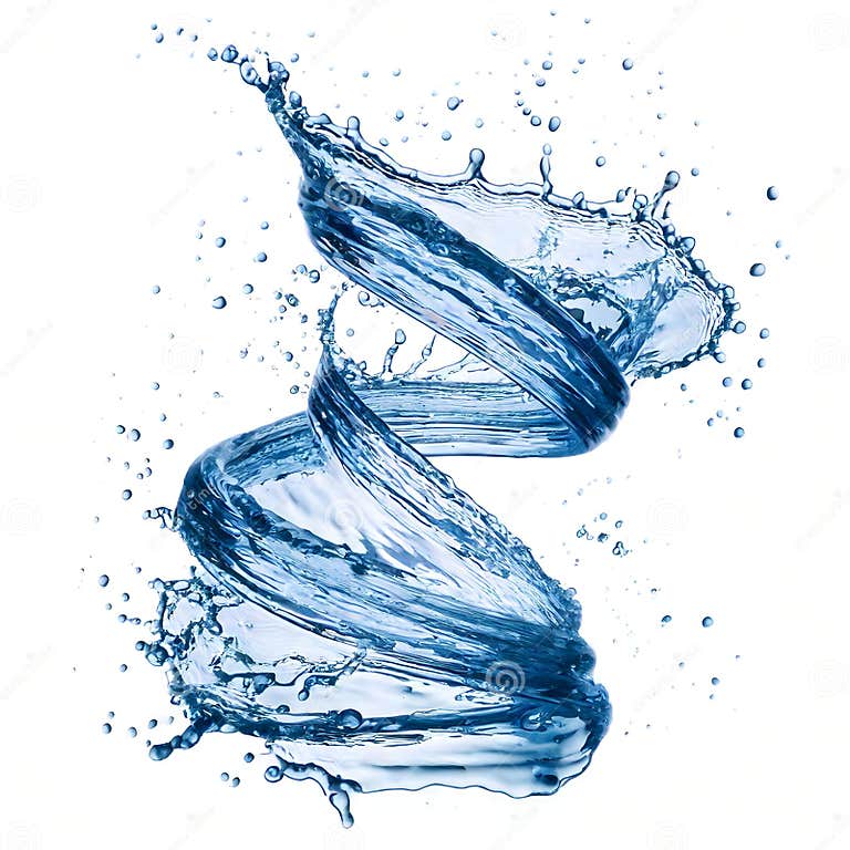 Dynamic Twisted Water Splash Isolated on White Background - Perfect for ...