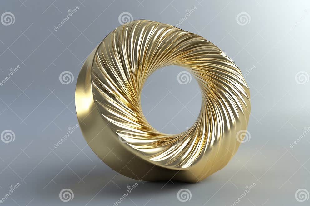 Dynamic Twisting Form in Light Gold, Spiraling Smoothly, Creating a ...