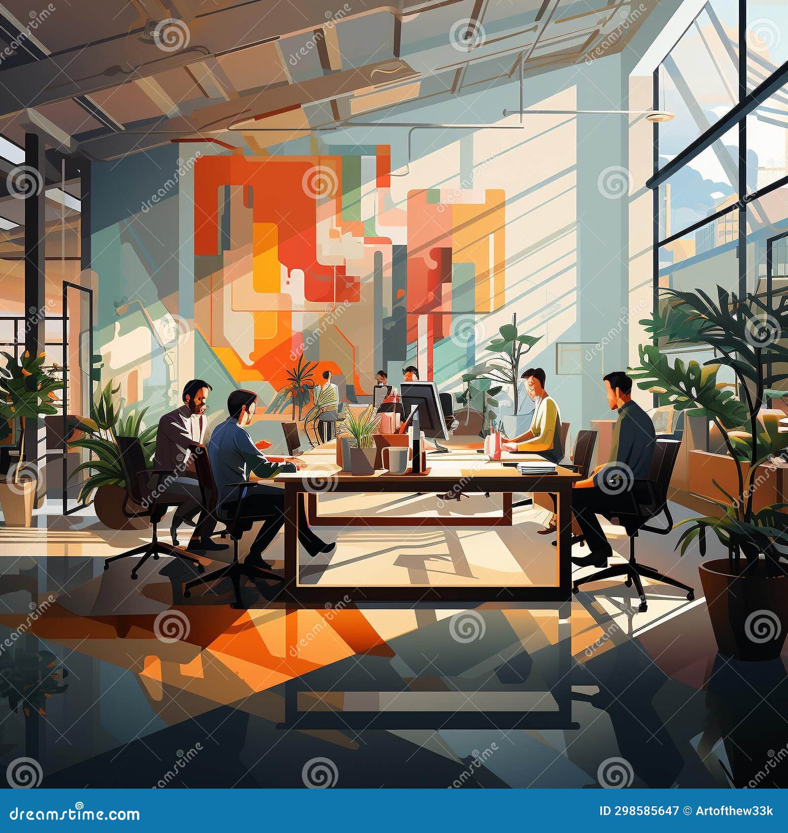Dynamic Unity: Abstract Teamwork Growth Stock Illustration ...