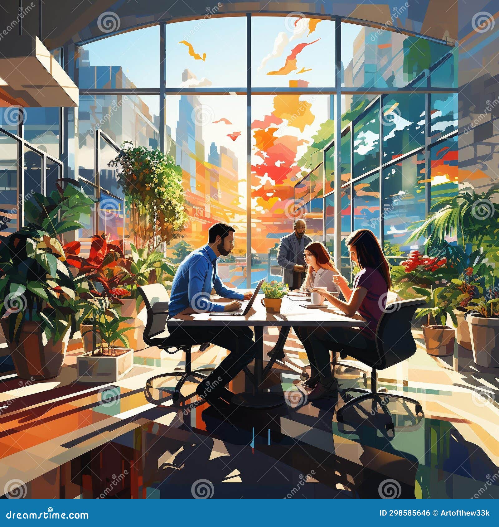 Dynamic Unity: Abstract Teamwork Growth Stock Illustration ...