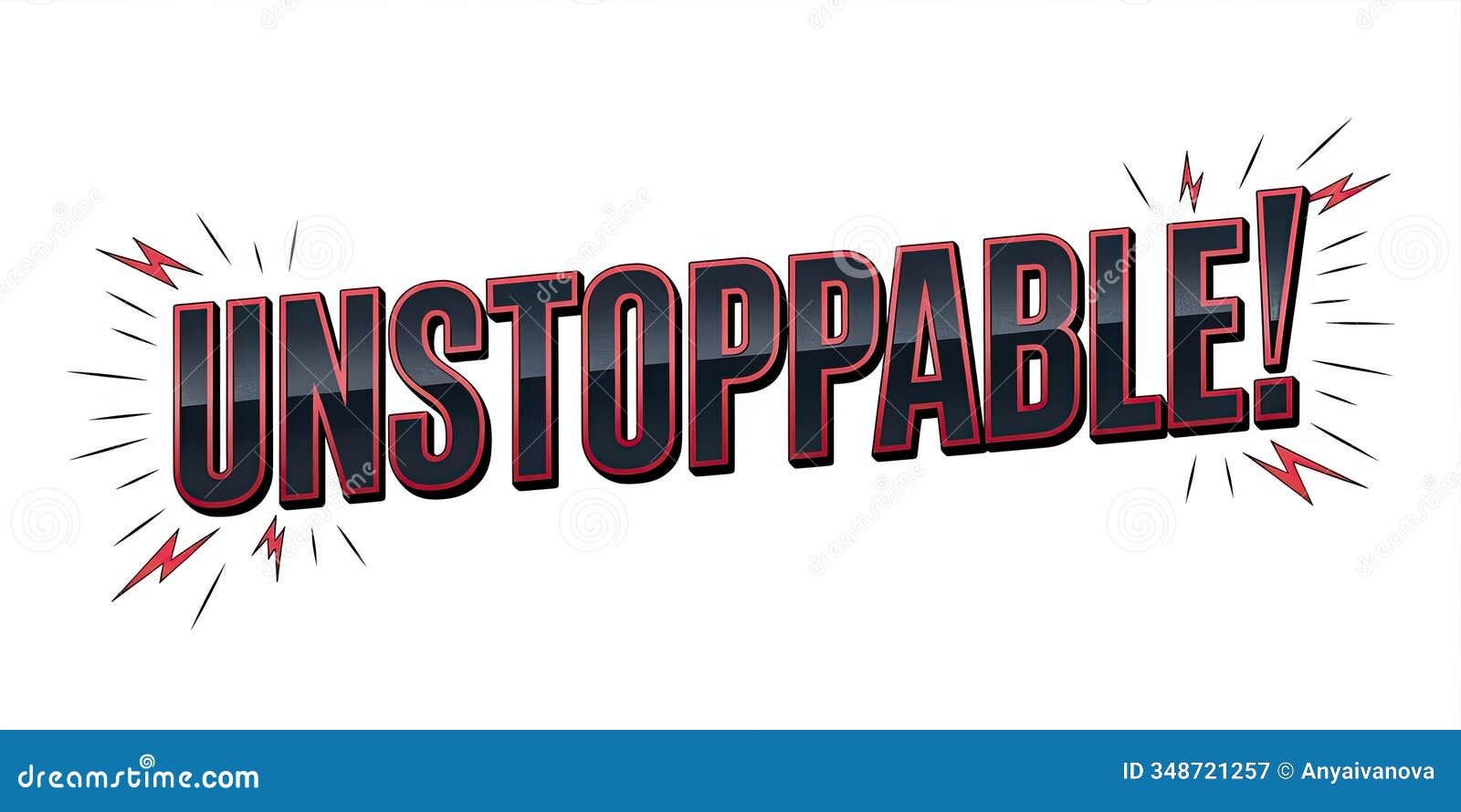 Dynamic Unstoppable Text with Exciting Red and Black Design Elements ...