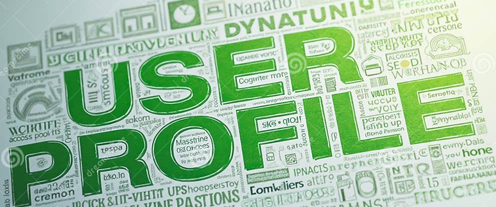 Dynamic User Profile Concept with Vibrant Green Typography Stock Photo ...