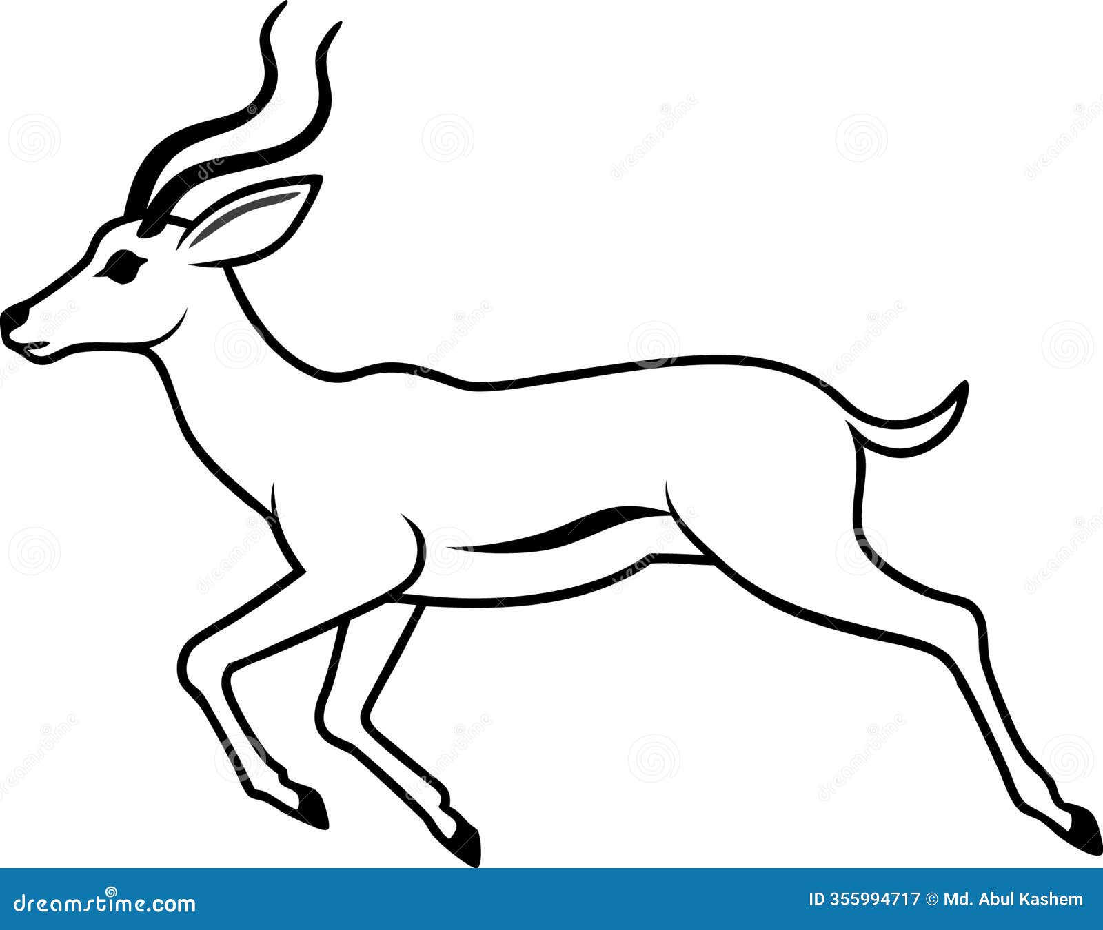 High Flying Jumping of Impala Vector Artwork Stock Illustration ...