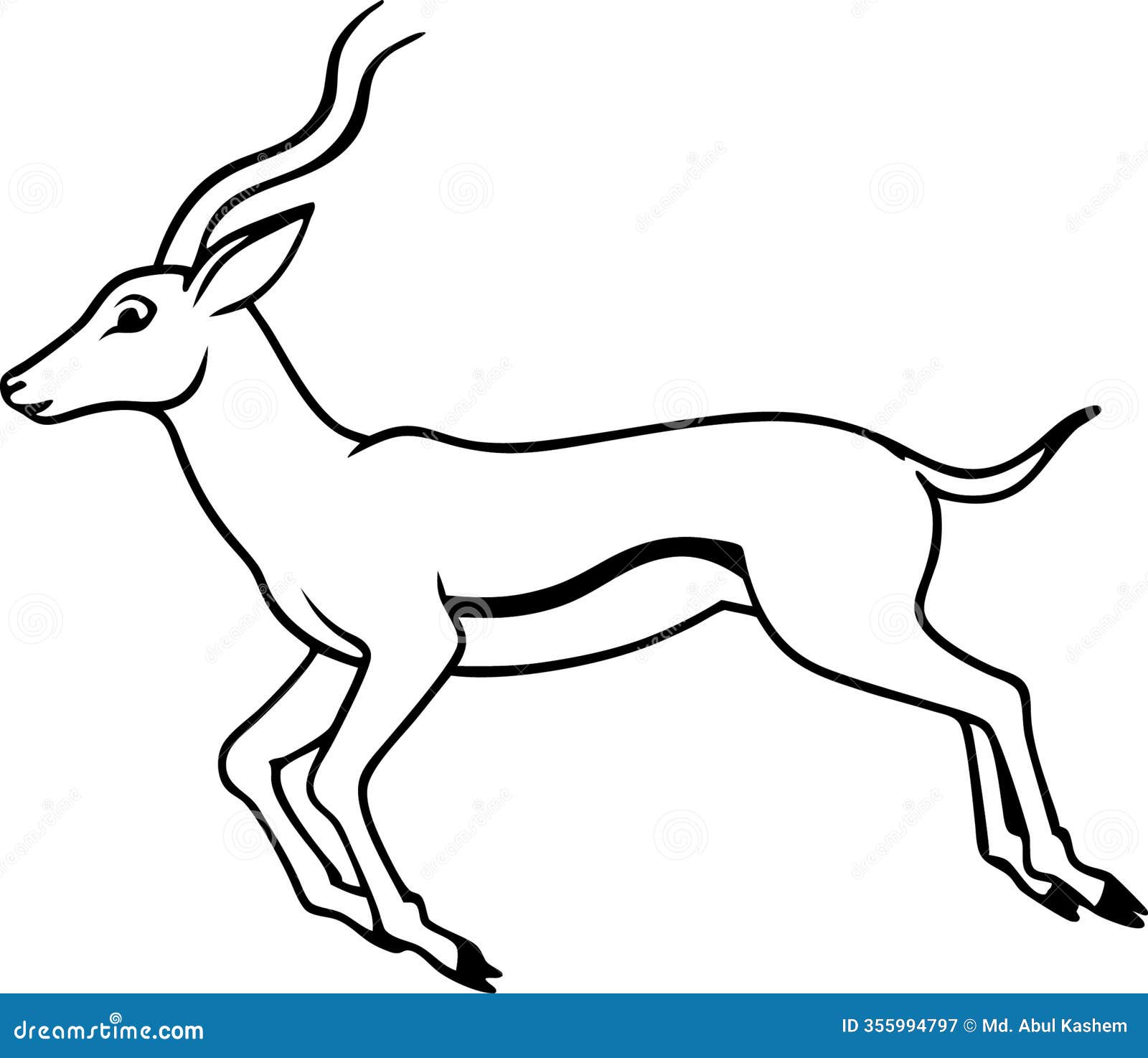 High Flying Jumping of Impala Vector Artwork Stock Illustration ...