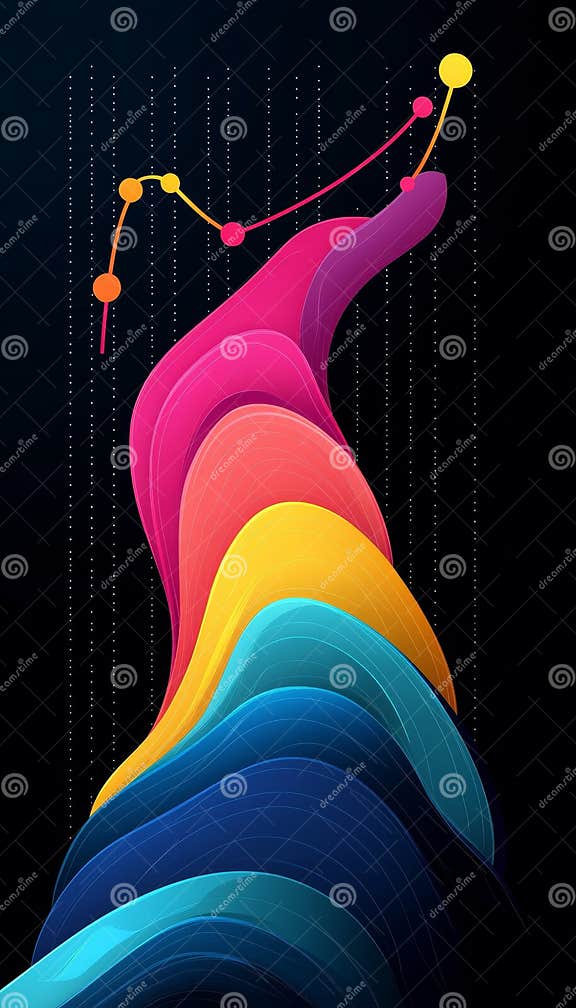 Dynamic Vector Chart with Gradient Colors, Stylized Financial Display ...