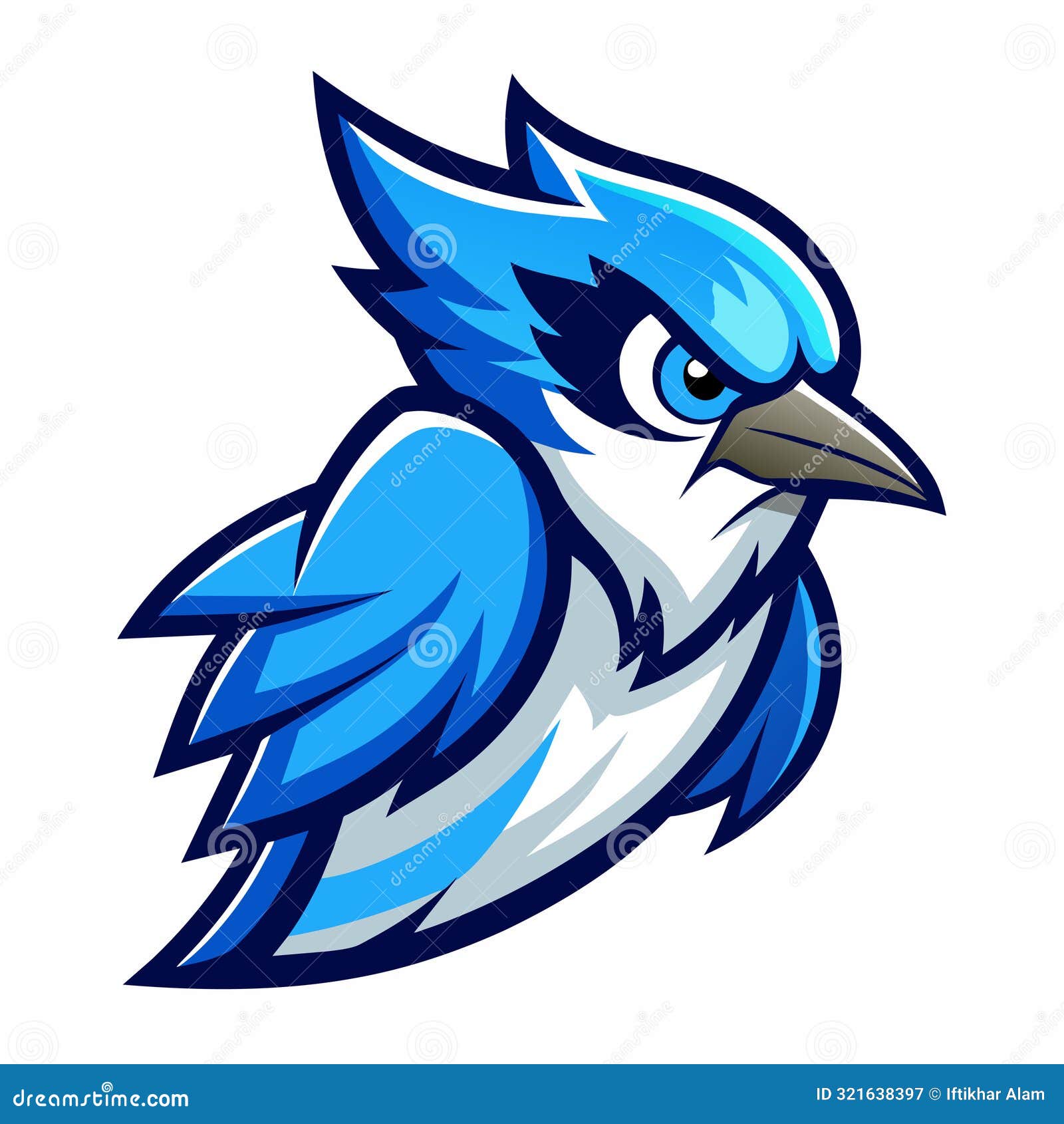 A Dynamic Vector Illustration of a Blue Jay Bird Mascot Logo, Blue Jay ...