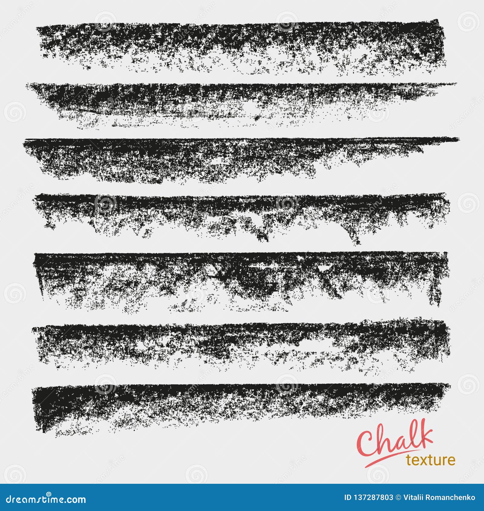 Dynamic Vector Strokes. Grunge Texture of Chalk. Wide Artistic Brush ...