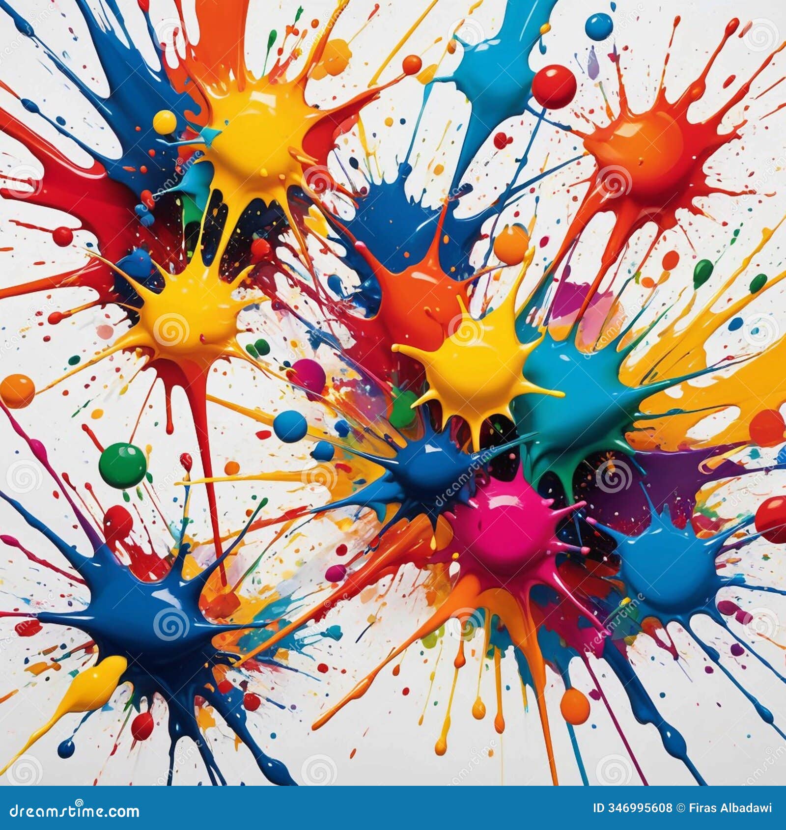Dynamic Vibrant Abstract Image of Colorful Paint Splatter Explosion ...