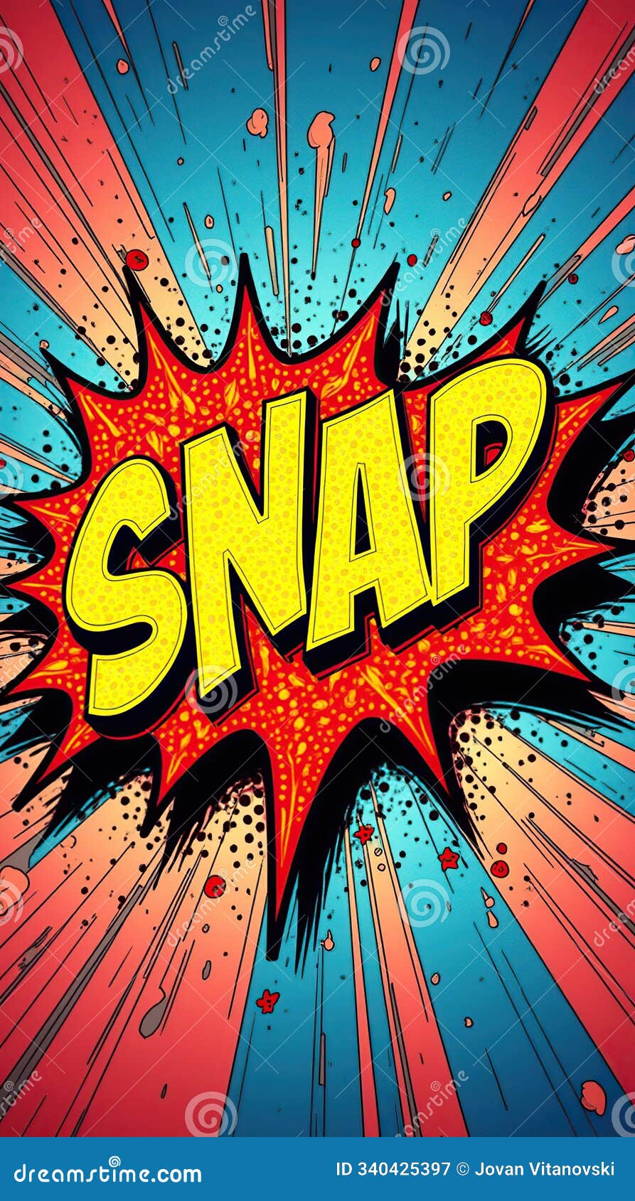 Vibrant Comic Book Style Artwork with Explosive Word Snap Stock ...