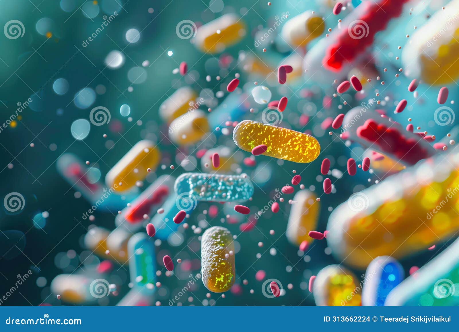 Dynamic Drug Dispersion. Generative AI Stock Illustration ...