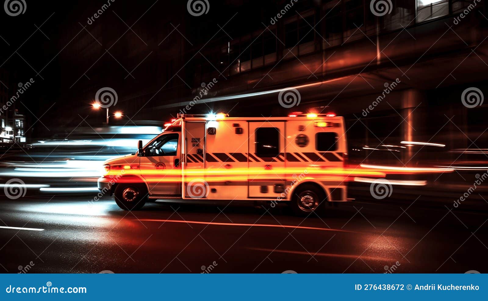 Ambulance in Action. Ai Generative Stock Illustration - Illustration of ...
