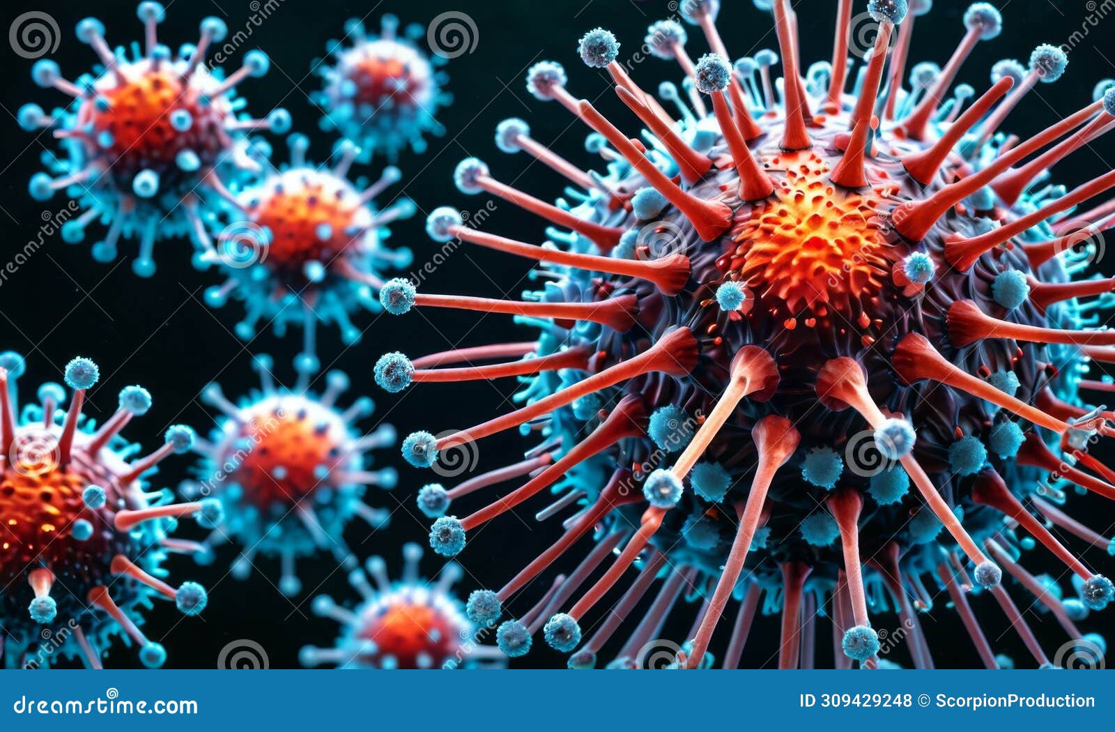 Dynamic Virus Outbreak Representation Stock Photo - Image of molecular ...