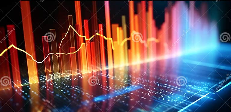 Dynamic Visual Analytics Charts and Graphs Gleaming Stock Illustration ...