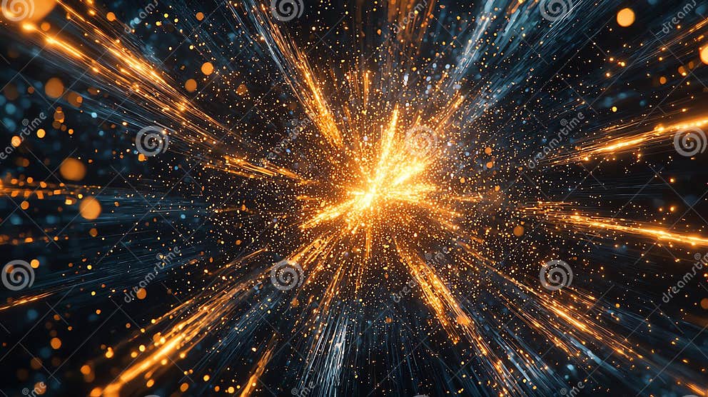 A Dynamic Visual of a Digital Explosion, with Light Particles and ...