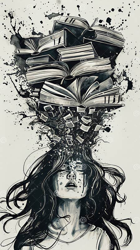 Dynamic Visual Metaphor of Learning and Knowledge, Depicting a Woman ...