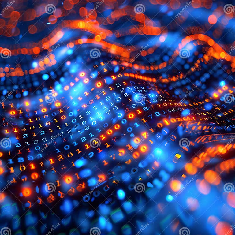 Dynamic Visualization of Digital Data Flow and Network Security Concept ...