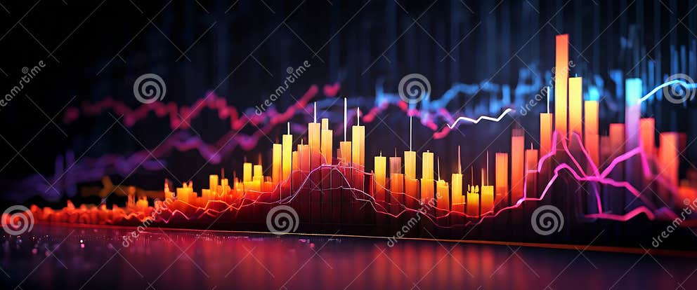 Colorful Financial Data Visualization with Graphs and Charts Stock ...