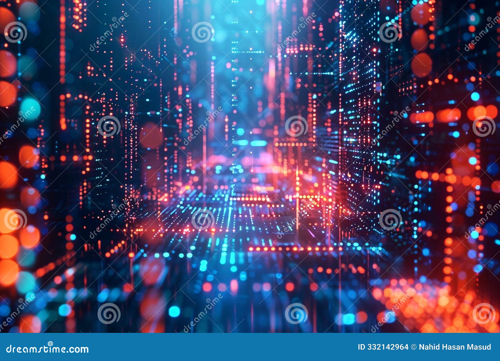 A Dynamic Visualization of a Futuristic Matrix with Pixelated Data ...