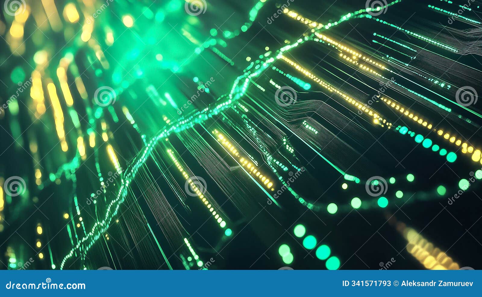 Dynamic Visualization of Green and Yellow Data Streams Illustrating ...