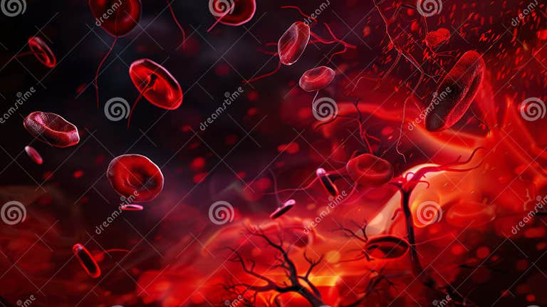 Dynamic Visualization of Red Blood Cells in Fluid Environment Stock ...