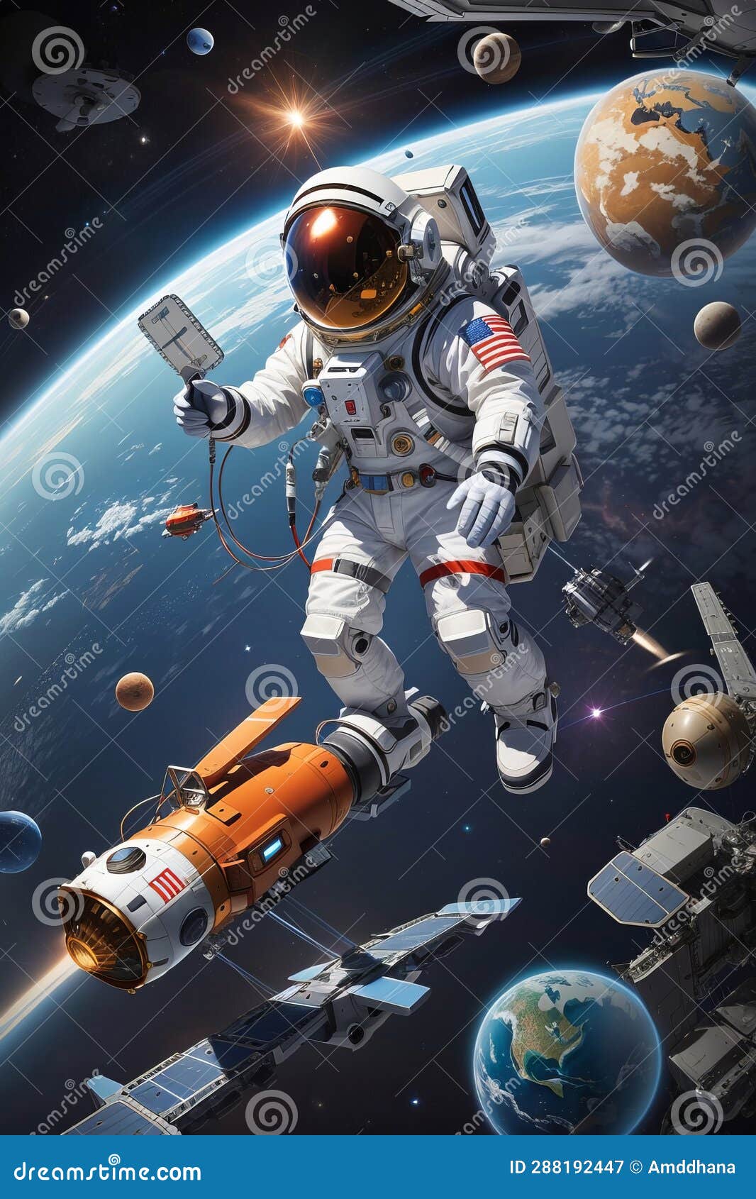 Dynamic and Visually Engaging Scene Depicting a Modern-day Space Race ...